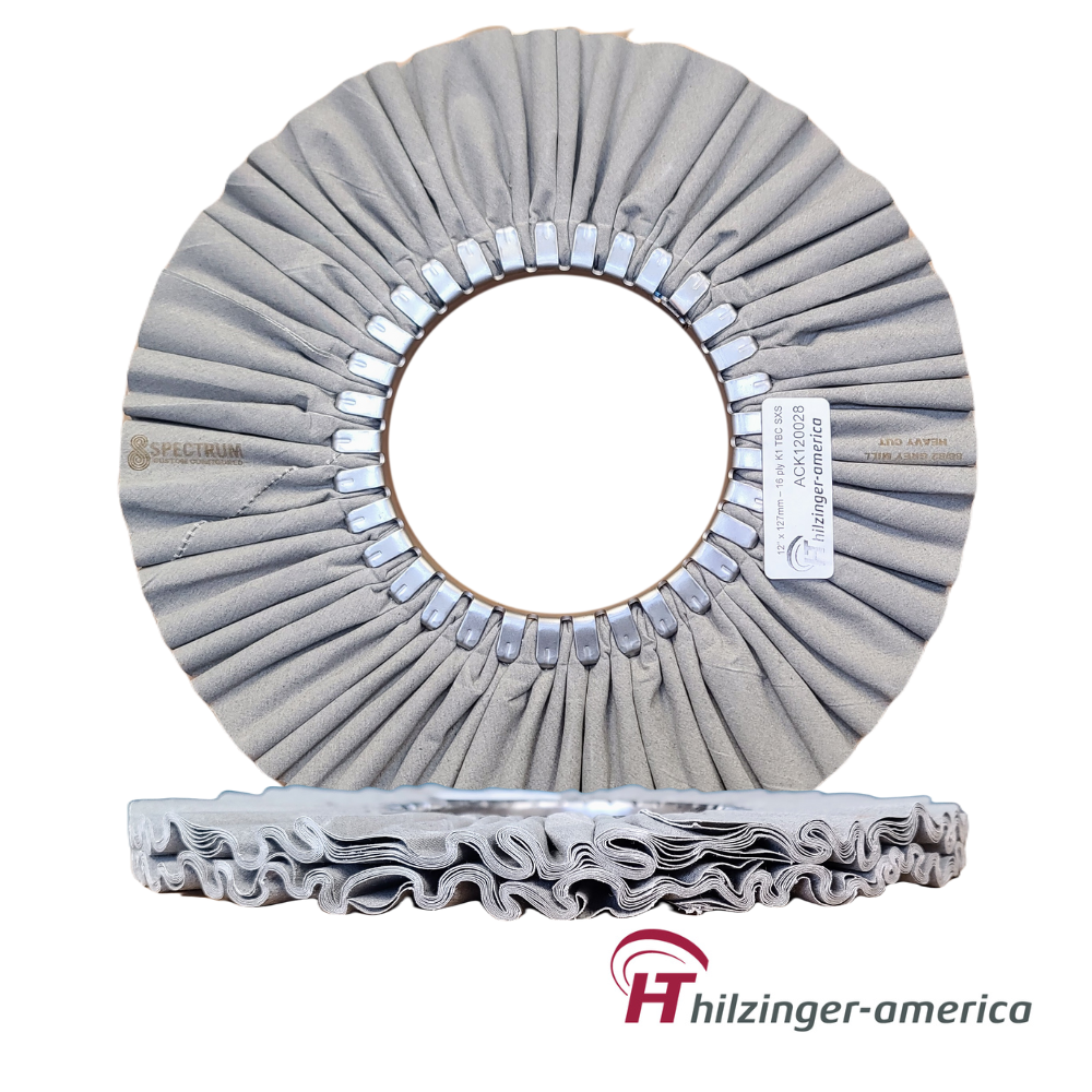 12" x 5" Hilzinger Grey Heavy Cut Airway Buffing Wheel (#8, 16 ply ...